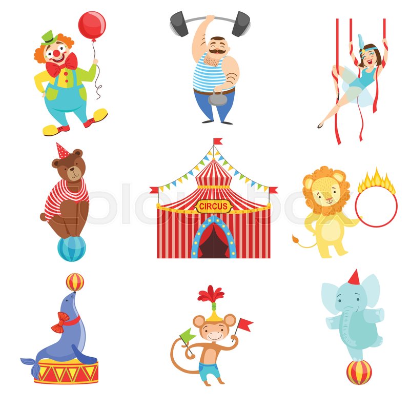 Circus Related Objects And Characters ... | Stock vector | Colourbox