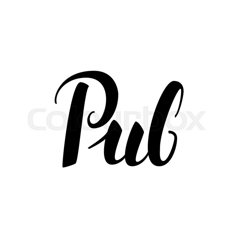 Pub Lettering Card. Vector ... | Stock vector | Colourbox