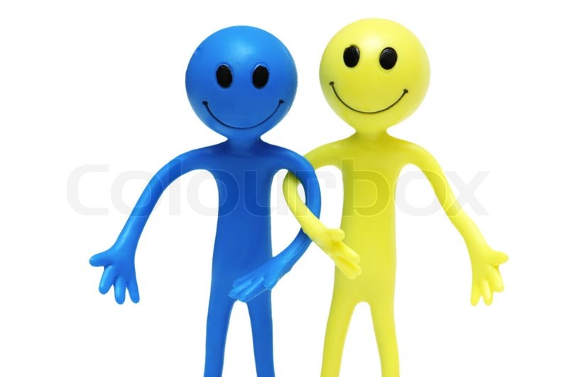 Couple of happy smilies isoliert auf den ... | Stockfoto | Colourbox