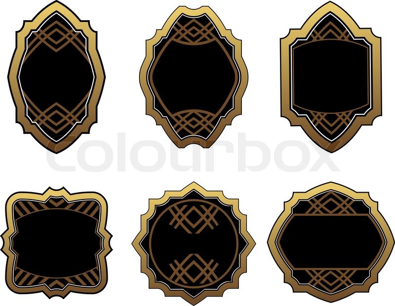 Set of golden labels for design food ... | Stock Vector | Colourbox