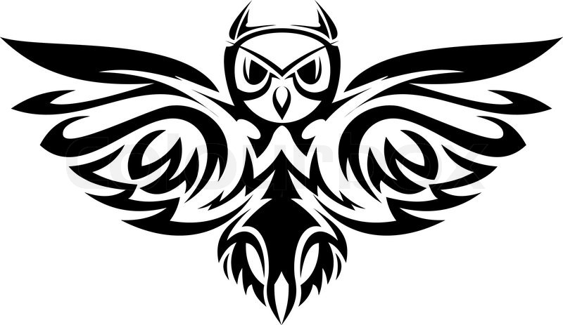 Schwarze Eule Symbol auf weißem als ... | Stock-Vektor | Colourbox