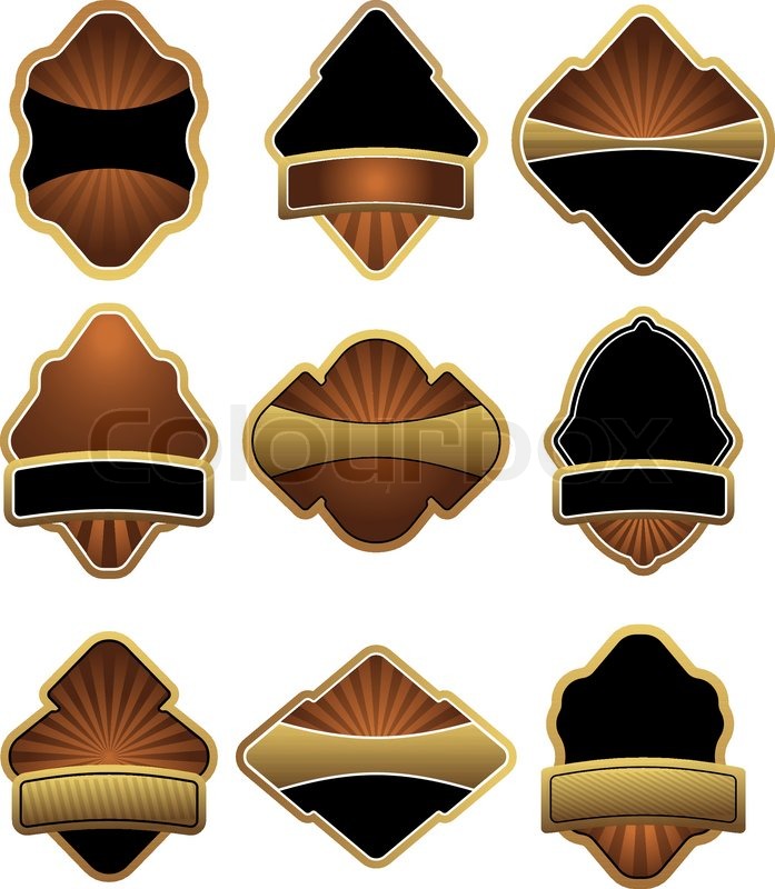 Set of brown labels for design food ... | Stock vector | Colourbox