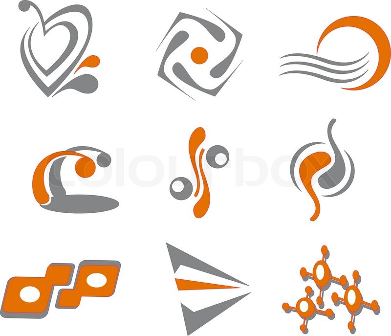Set of different abstract symbols for ... | Stock vector | Colourbox