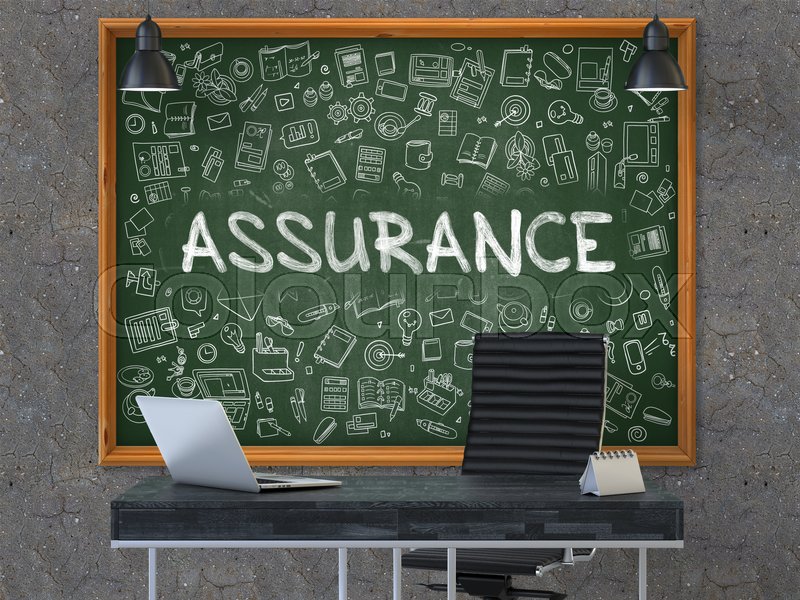 Hand Drawn Assurance on Green ... | Stock image | Colourbox