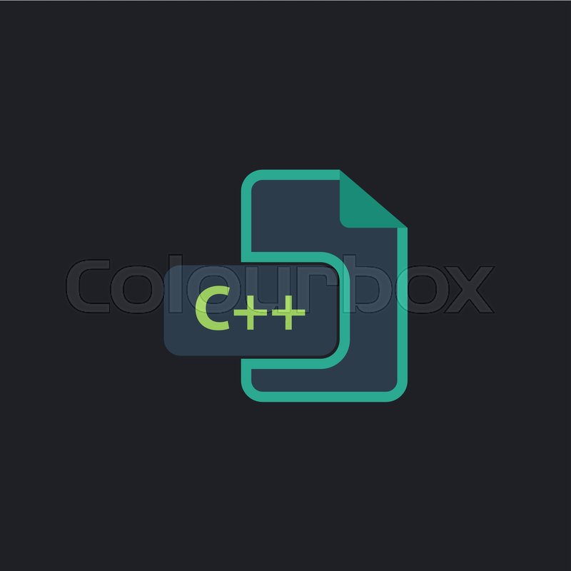 C plus plus Color vector icon on dark ... | Stock vector | Colourbox