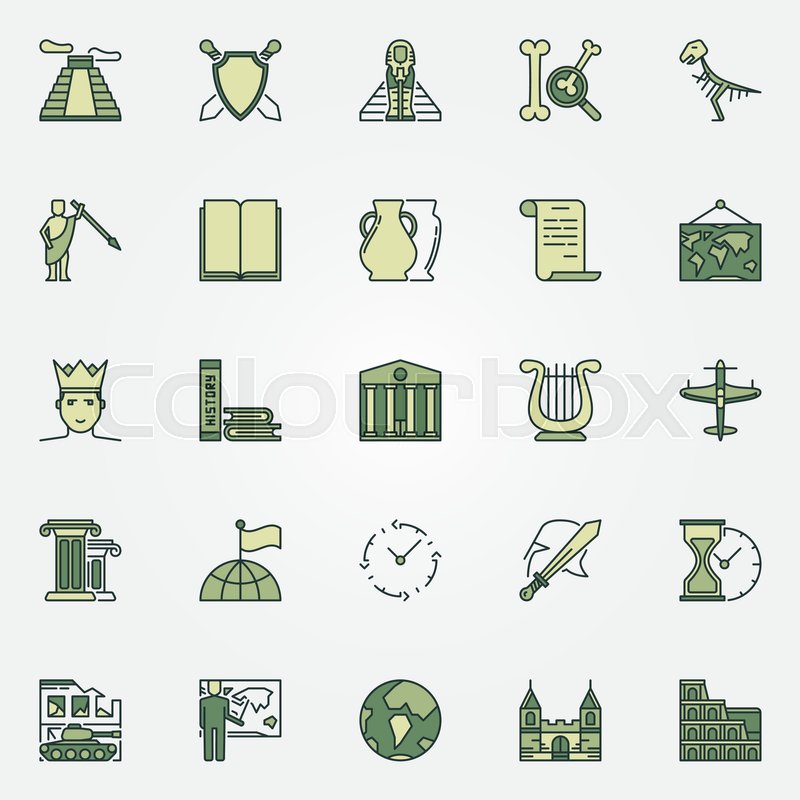 History colorful icons. Vector set of ... | Stock vector | Colourbox