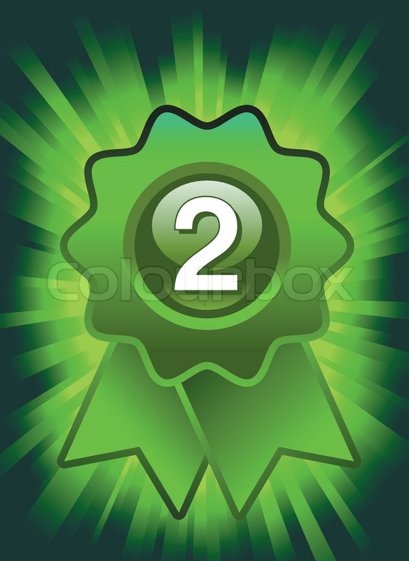 Award rosettes of second place on ... | Stock vector | Colourbox