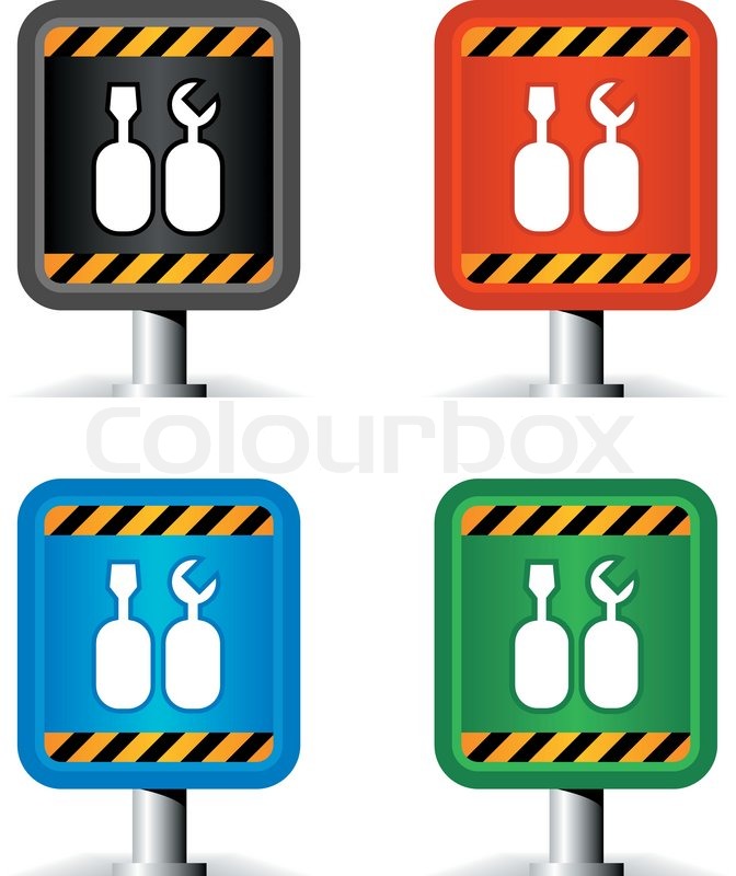 Color under construction signs ... | Stock vector | Colourbox
