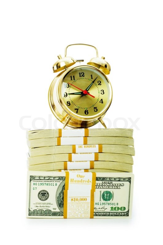 Zeit ist Geld Konzept mit Dollar und Uhr | Stock Bild | Colourbox