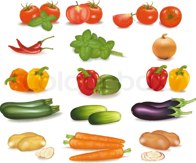 The big colorful group of vegetables. ... | Stock vector | Colourbox