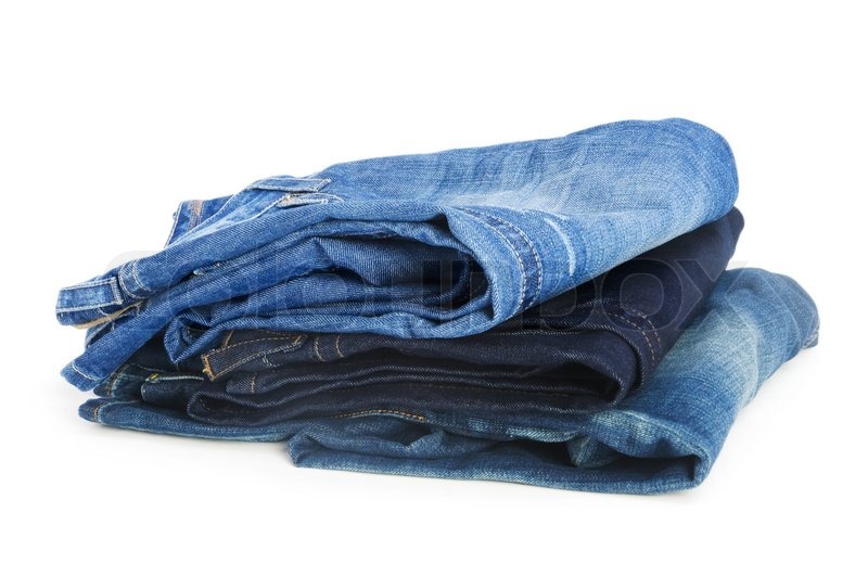 Pair of Jeans auf dem weißen ... | Stock Bild | Colourbox