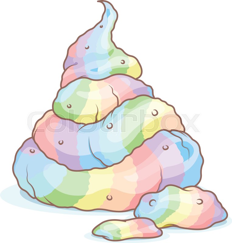 Illustration of very cute unicorn poop | Stock vector | Colourbox