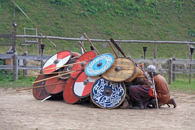 Knights defending from spears. | Stock image | Colourbox