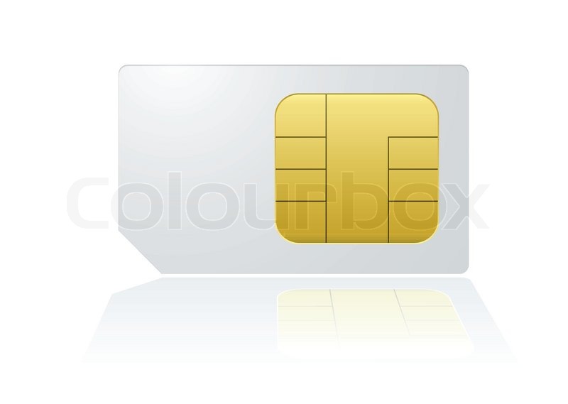 White mobile cell phone sim card with ... | Stock vector | Colourbox
