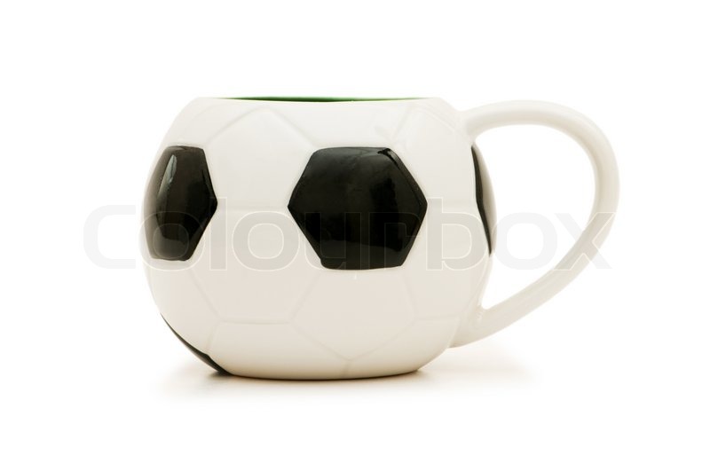 Football shaped cup isolated on the ... | Stock image | Colourbox