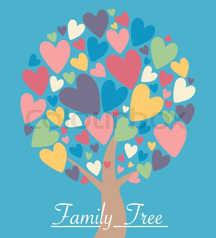 Family heart tree with colorful ... | Stock vector | Colourbox