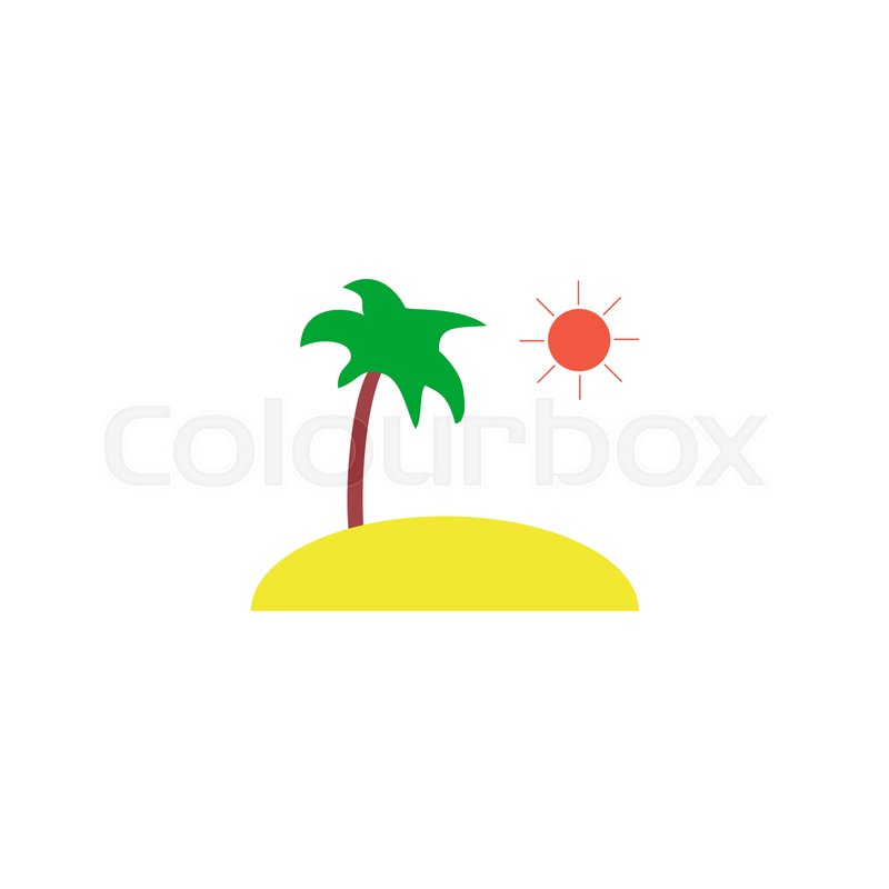 Island Icon Vector. Flat simple color ... | Stock vector | Colourbox