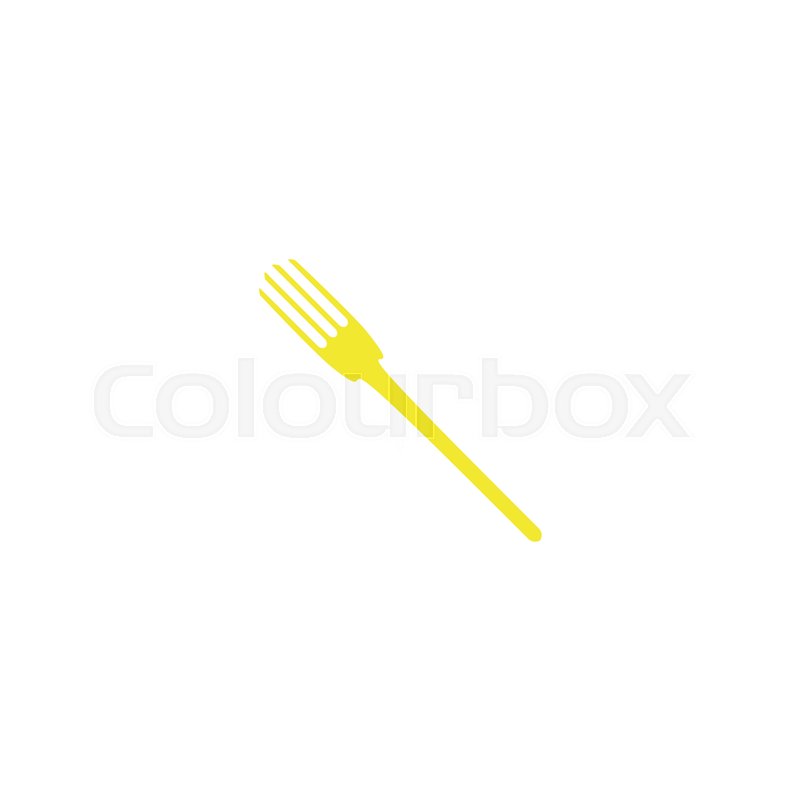 Fork Icon Vector. Flat simple color ... | Stock vector | Colourbox