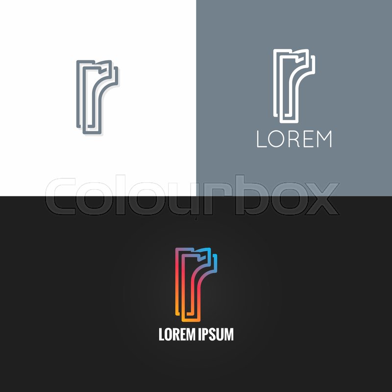 Letter R logo alphabet design icon set ... | Stock vector | Colourbox