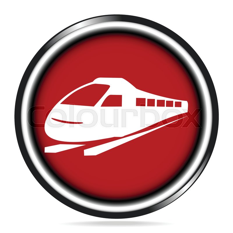 Train icon on red button vector ... | Stock vector | Colourbox