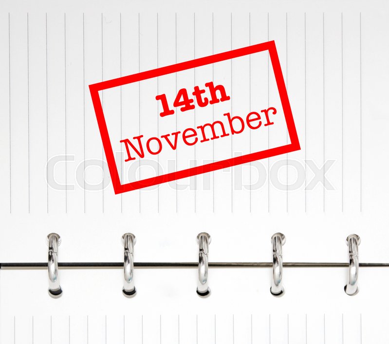 14th November written on an agenda | Stock image | Colourbox