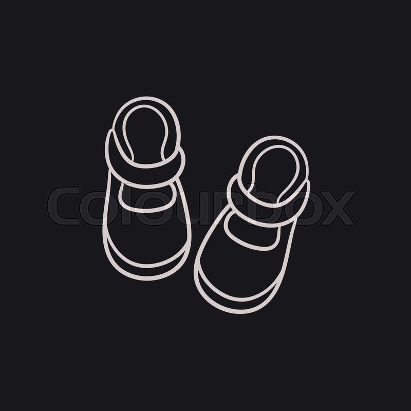 Baby booties vector sketch icon ... | Stock vector | Colourbox