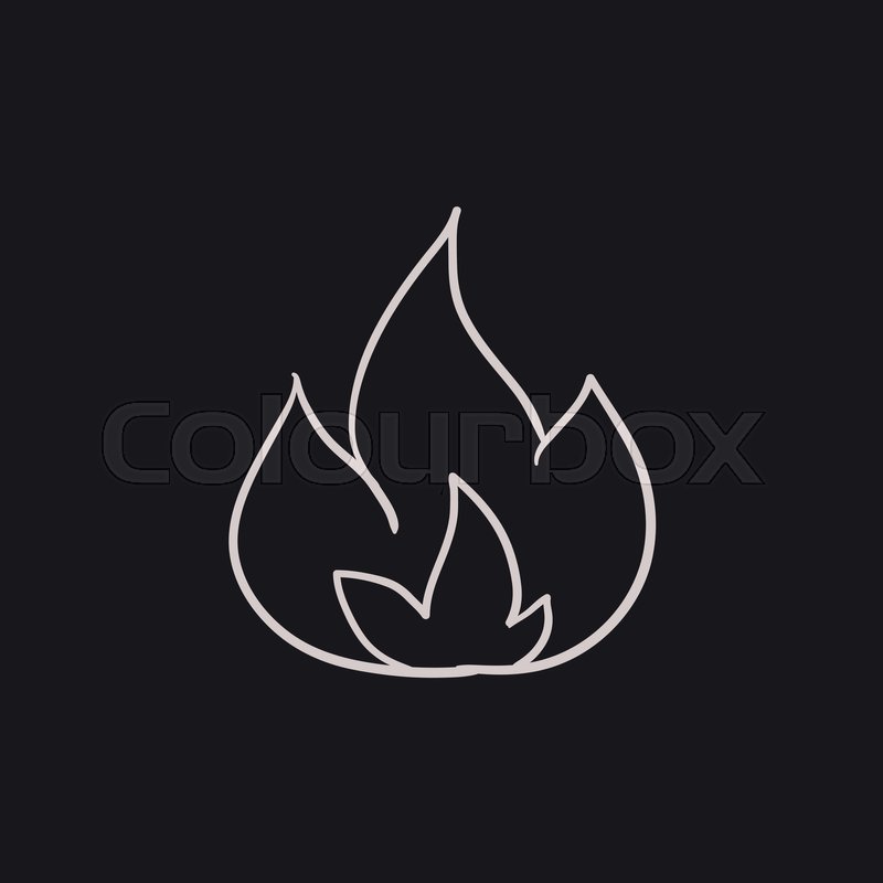 Fire vector sketch icon isolated on ... | Stock vector | Colourbox