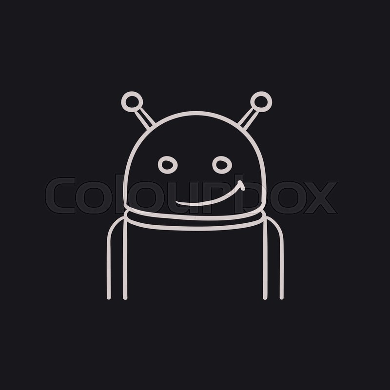 Robot vector sketch icon isolated on ... | Stock vector | Colourbox
