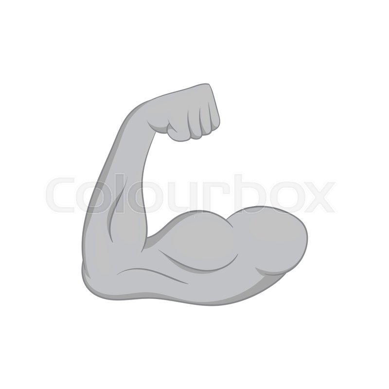 Muscular arm icon in black monochrome ... | Stock vector | Colourbox