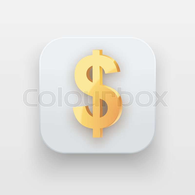 Gold Dollar Sign Vector