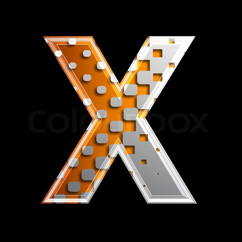 Halftone 3d letter isolated on black ... | Stock image | Colourbox