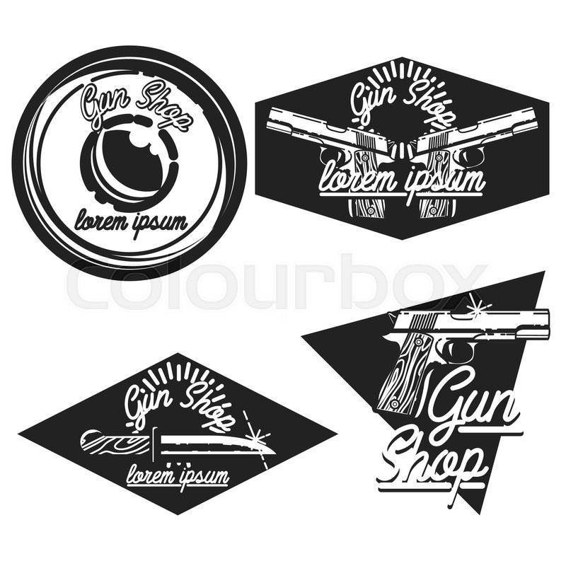 Vintage guns shop emblems, logotypes ... | Stock vector | Colourbox