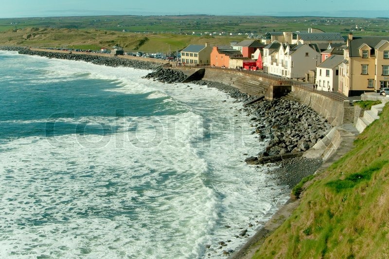 View of the coastal town of Lahinch, Ireland | Stock Photo | Colourbox