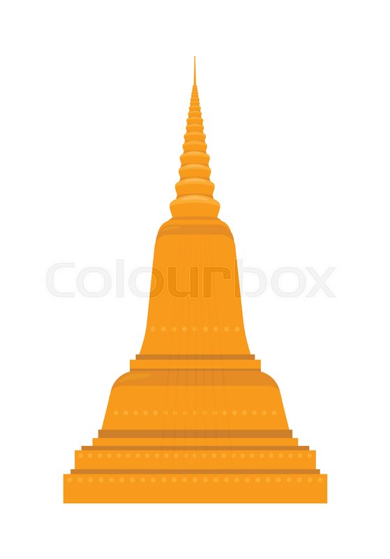 Temple in Thailand isolated on white ... | Stock vector | Colourbox