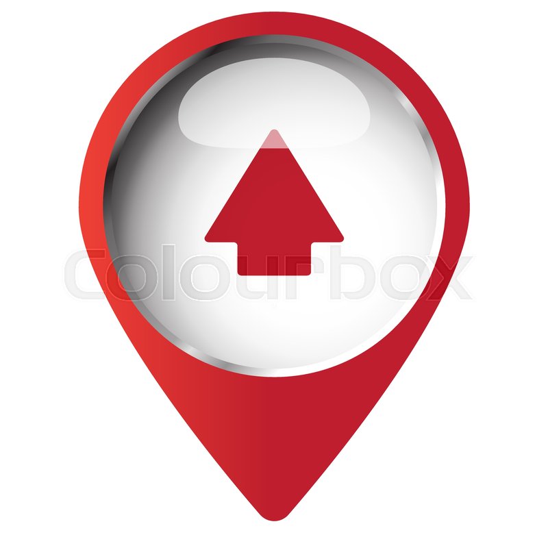 Map pin symbol with Arrow Up icon. Red ... | Stock vector | Colourbox