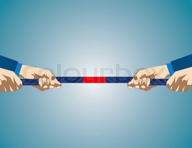 Hands Pulling On Rope During game of ... | Stock vector | Colourbox