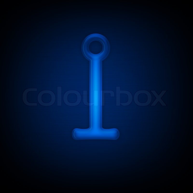 Neon Letter I Isolated on Black ... | Stock image | Colourbox