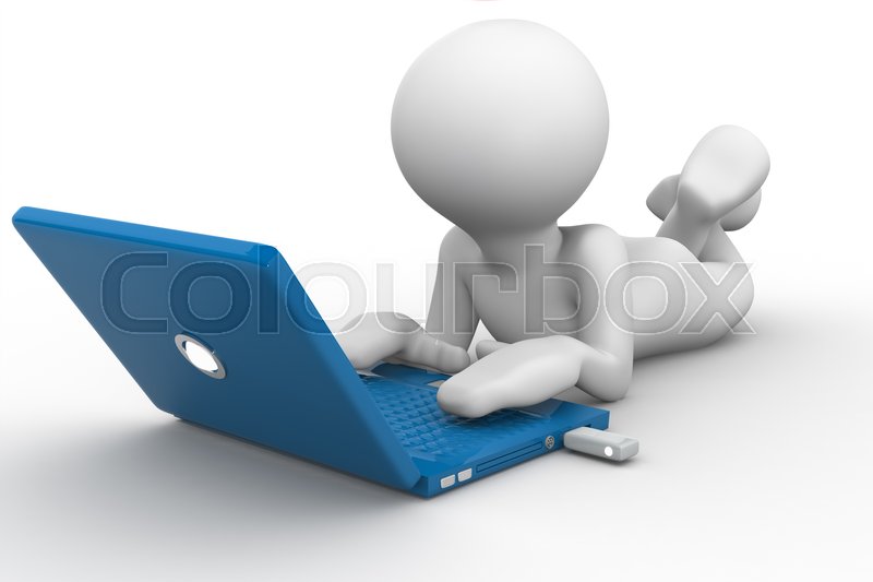 3D Human That Work With Laptop | Stock image | Colourbox