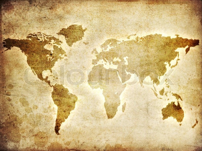Map of the World 2D artwork. Computer ... | Stock image | Colourbox