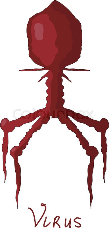 Vector illustration Cartoon red virus. ... | Stock vector | Colourbox