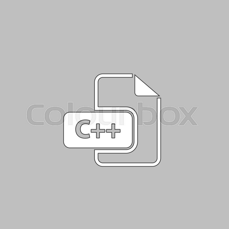 C plus plus Simple line vector button. ... | Stock vector | Colourbox