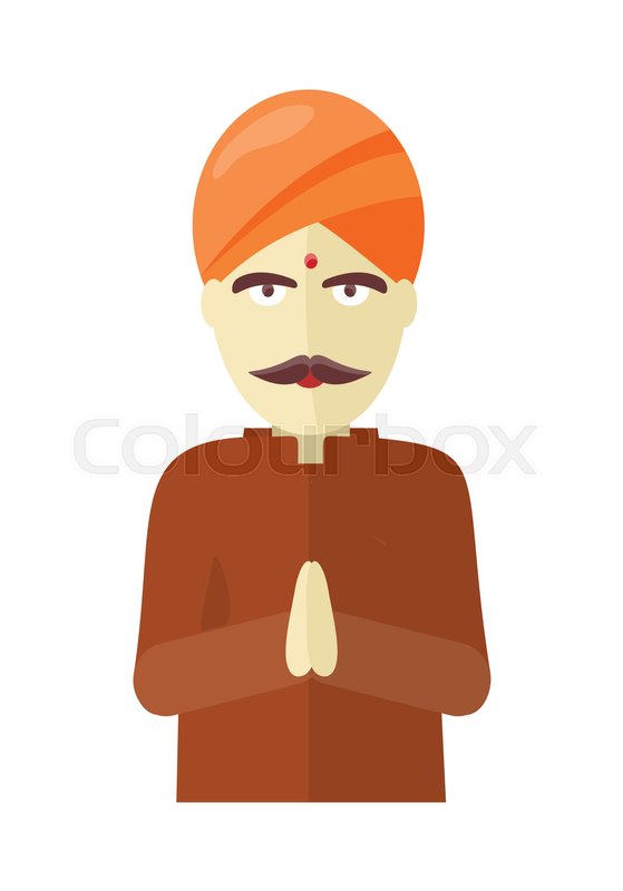 Indian man isolated on white ... | Stock vector | Colourbox