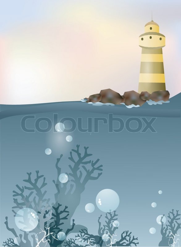 Abstract background of lighthouse on ... | Stock vector | Colourbox
