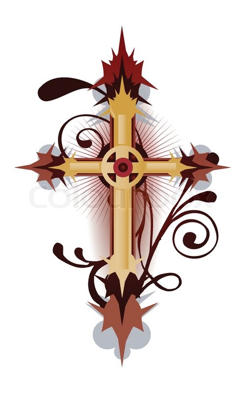 Golden cross | Stock vector | Colourbox