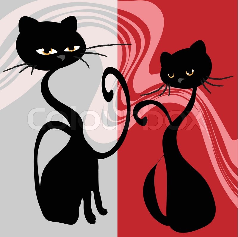 Sort katte par | Stock vektor | Colourbox