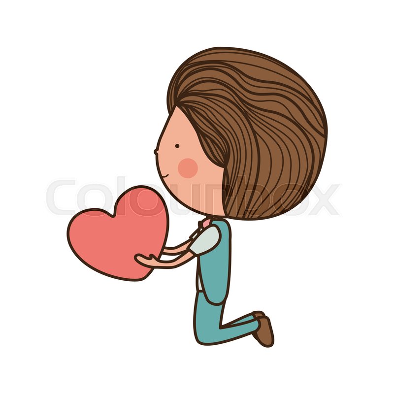 Cartoon Person Giving A Heart