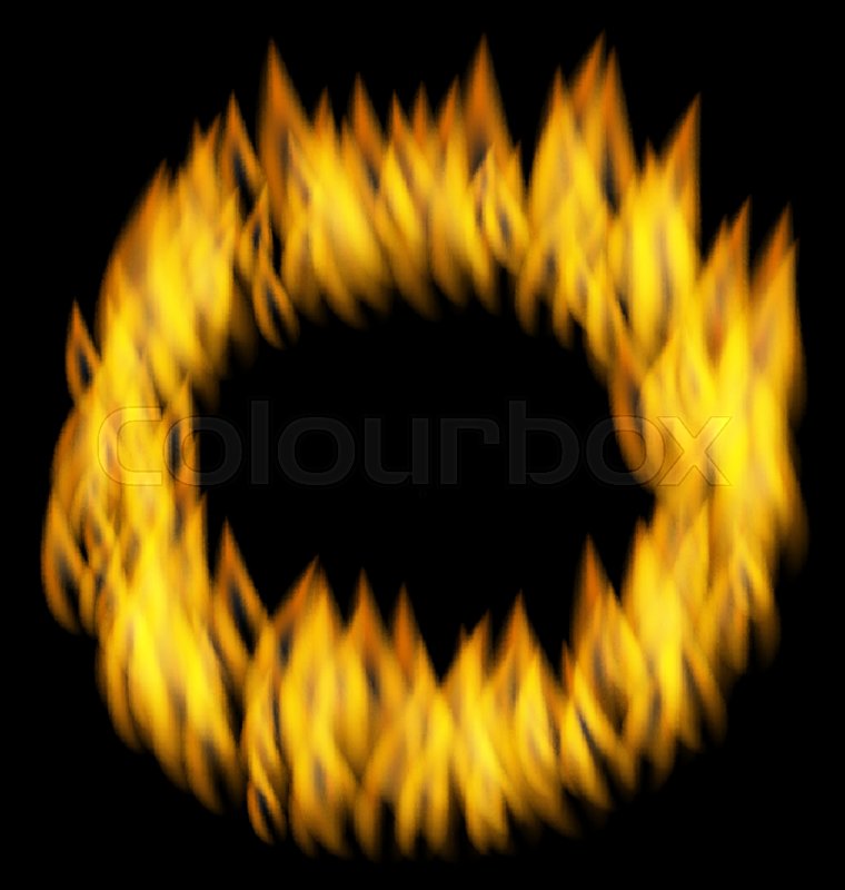Illustration Fire Flame in Circular ... | Stock vector | Colourbox