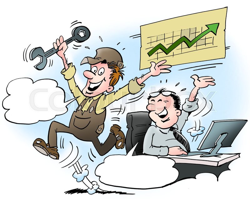 Cartoon illustration of a manager and ... | Stock foto | Colourbox