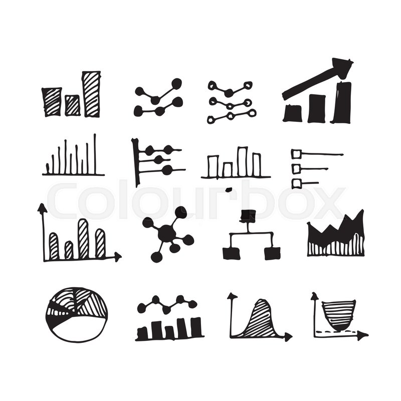 Hand drawn doodle graph illustration ... | Stock vector | Colourbox