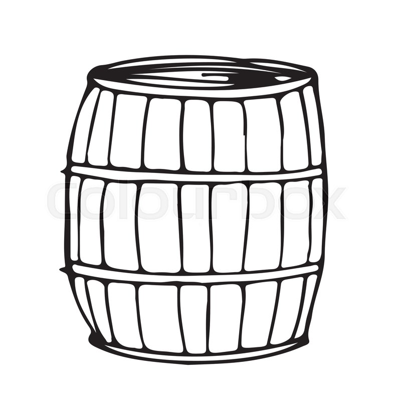 Barrel hand draw doodle illustration ... | Stock vector | Colourbox